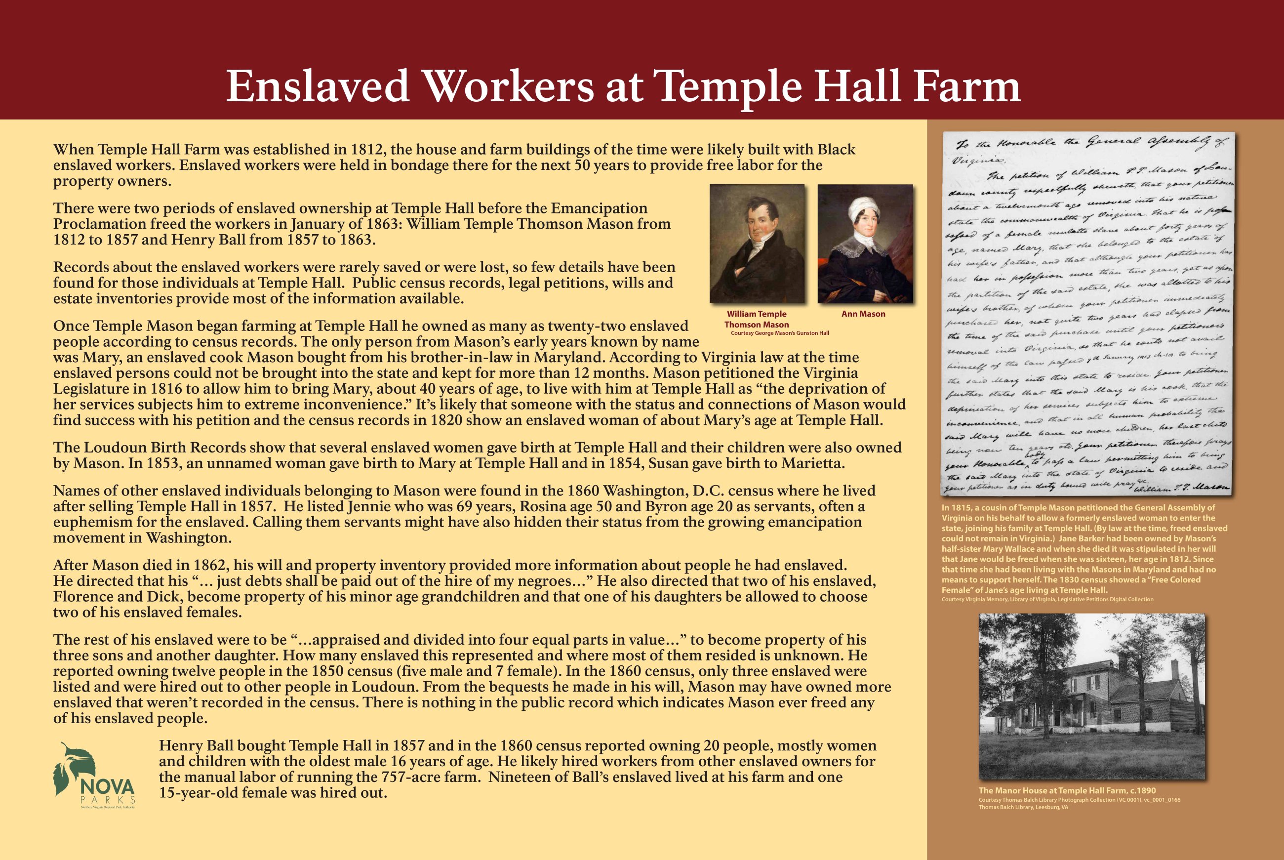 Park History Interpretive Series: Enslaved Workers at Temple Hall Farm ...